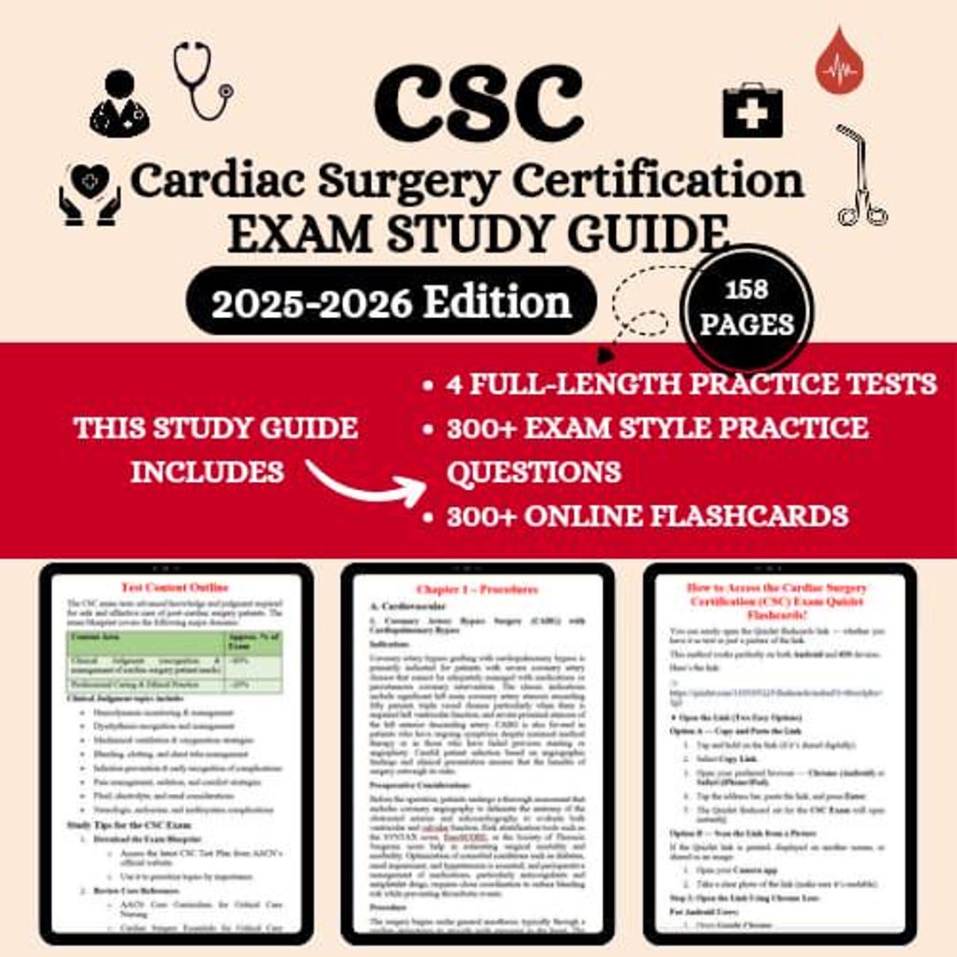 Csc Exam Review 2026 | Cardiac Surgery Certificate | Cardiac Surgery ...
