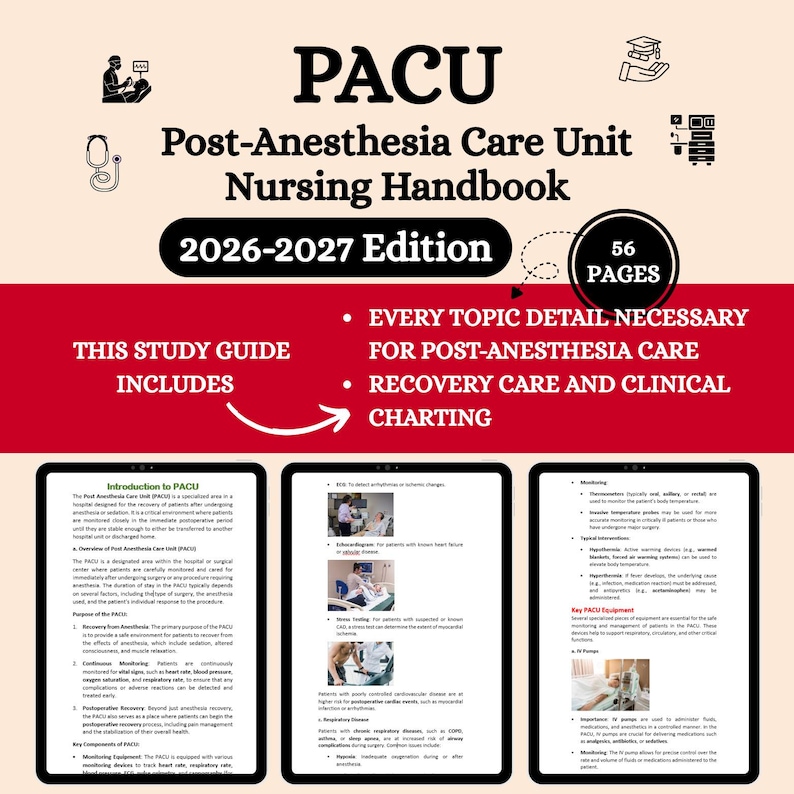 Pacu Prüfung 2026 | Pacu Still Handbuch | Pacu Nursing ...