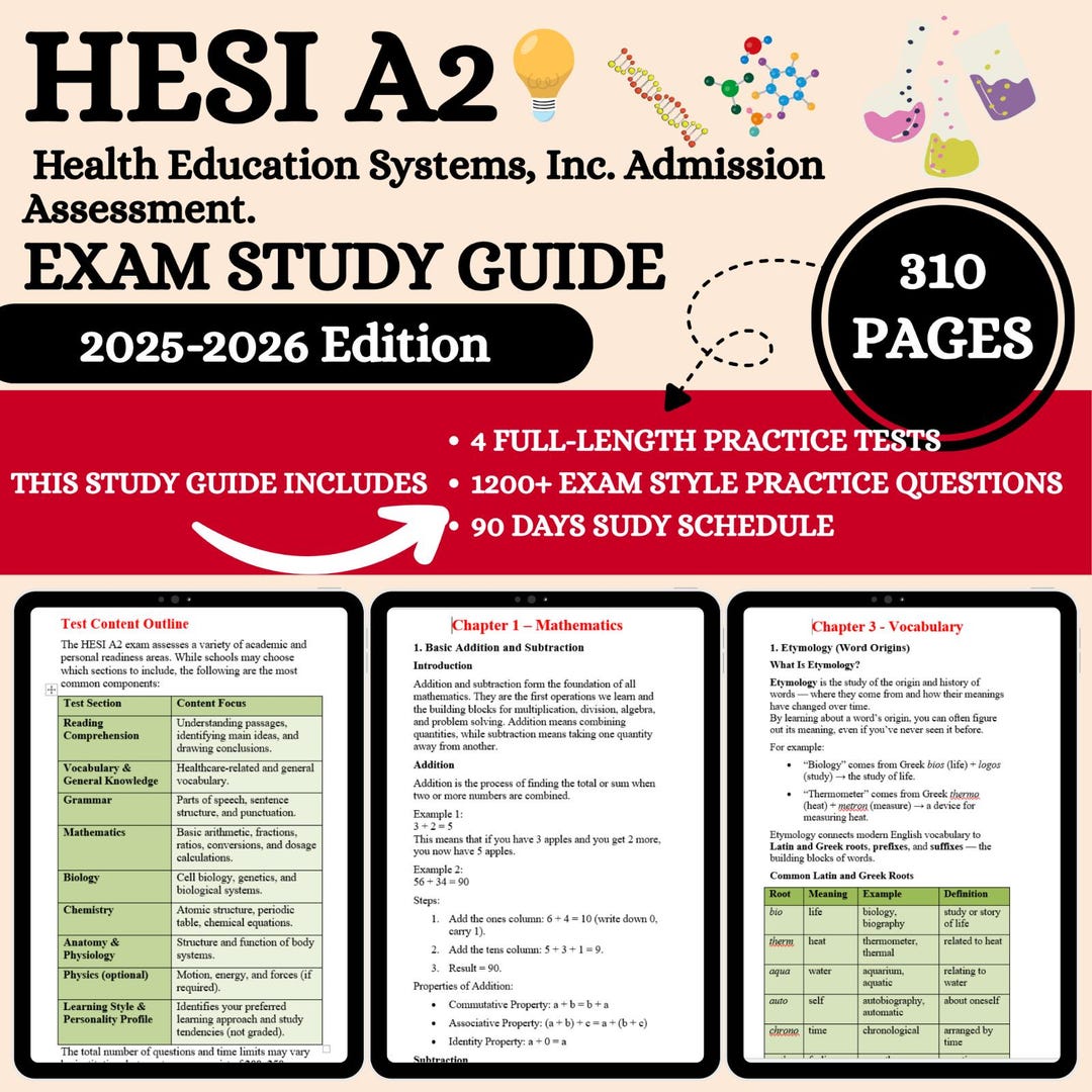 Hesi A2 2026 | Hesi A2 Exam | Hesi A2 Study Guide | Hesi A2 Exam ...