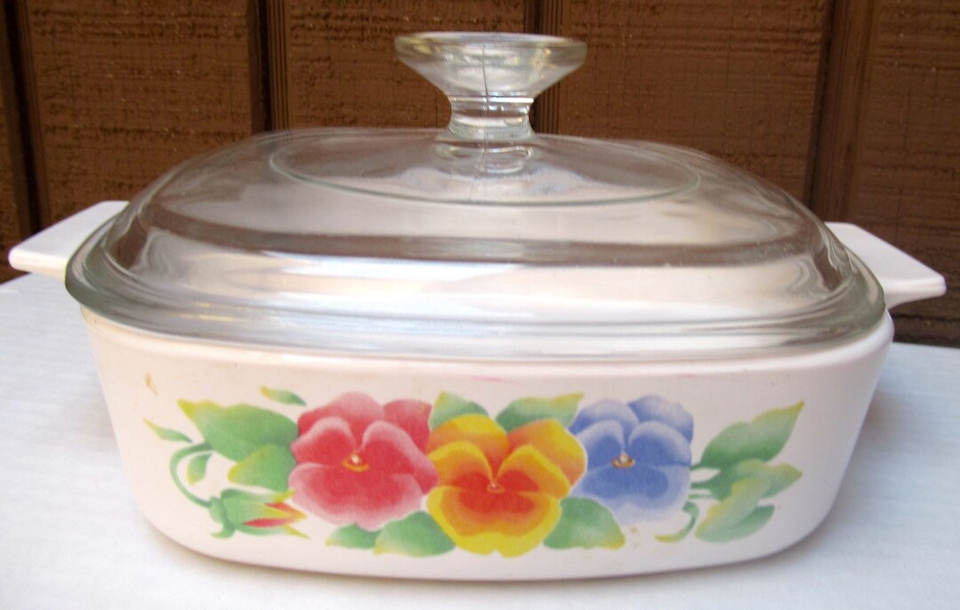 Corning Ware Bowl With Lid Summer Blush Pattern Pink Yellow Purple ...