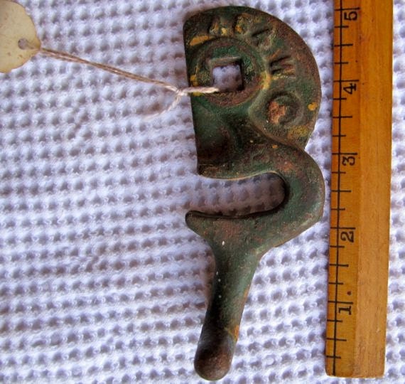 Industrial Decor Cast Iron Metal Latch Hook Rusty Green Gate Hardware ...