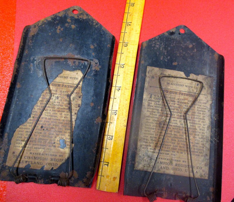 Antique Metal Receipt Orders Holder With Spring Clip 1920's Black ...