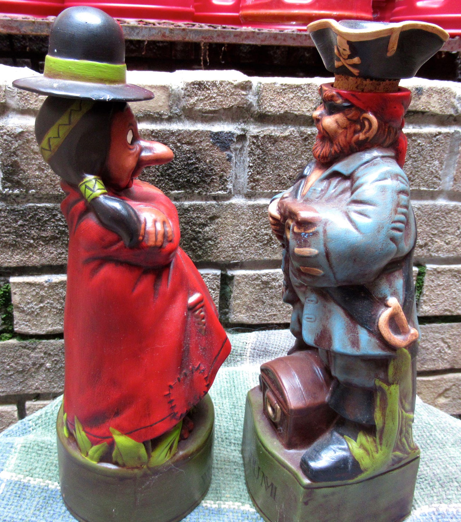 Vintage Decanters Liquor Set Includes 1 Pirate and 1 Native American ...