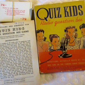 Vintage Game Quiz Kids Radio Questions Bee Original Box 1941. Used ...