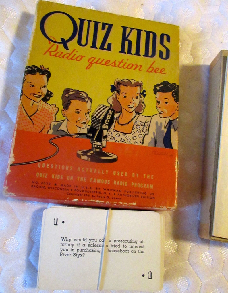 Vintage Game Quiz Kids Radio Questions Bee Original Box 1941. Used ...