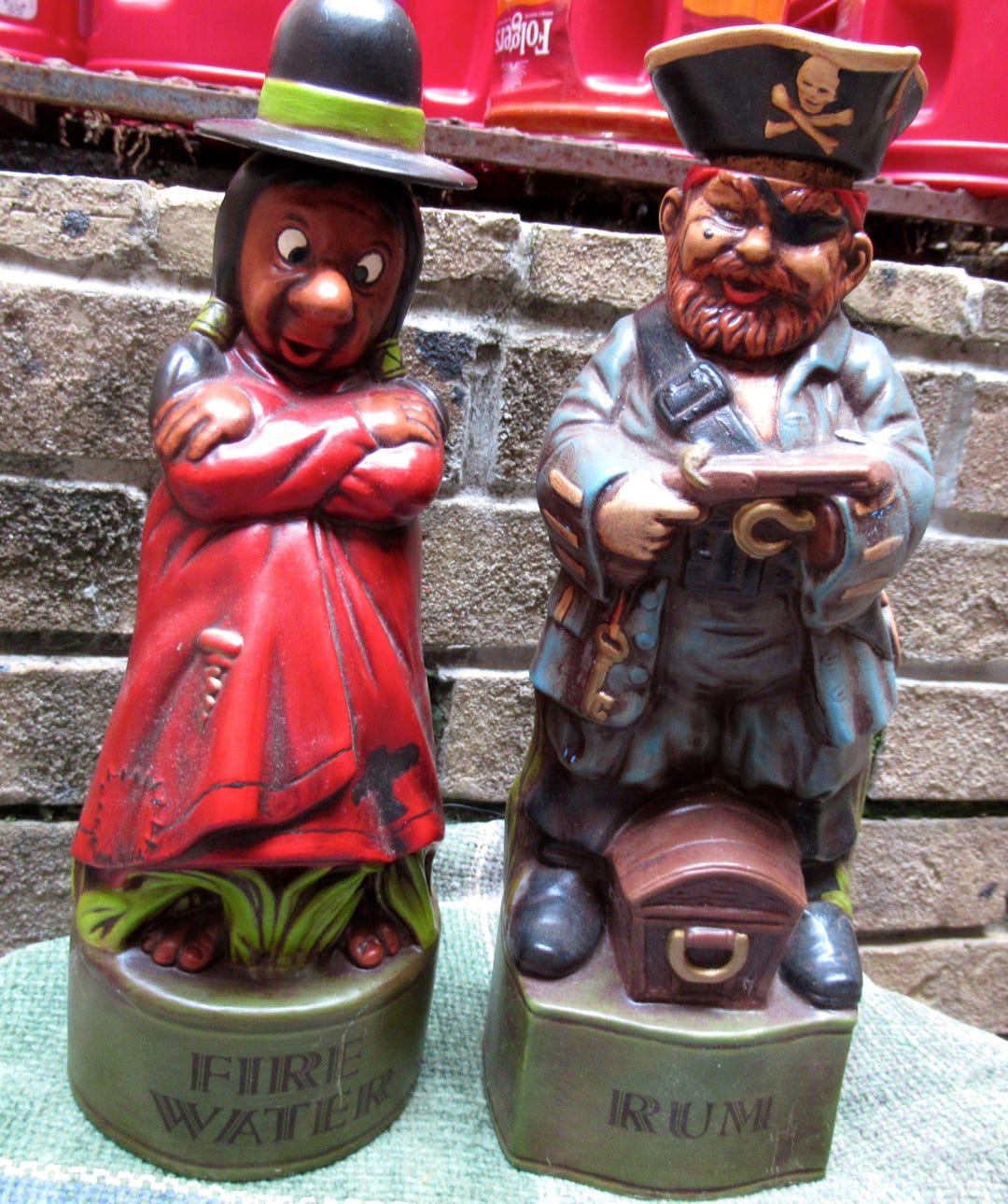 Vintage Decanters Liquor Set Includes 1 Pirate and 1 Native American ...