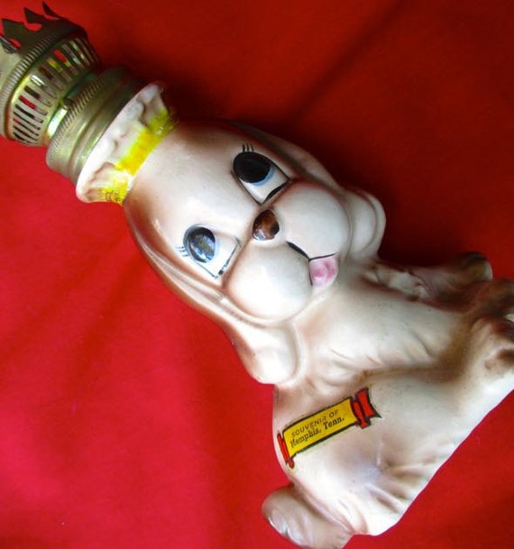 Dog Oil Lamp Ceramic Figure Small Cocker Spaniel Hound Big | Etsy