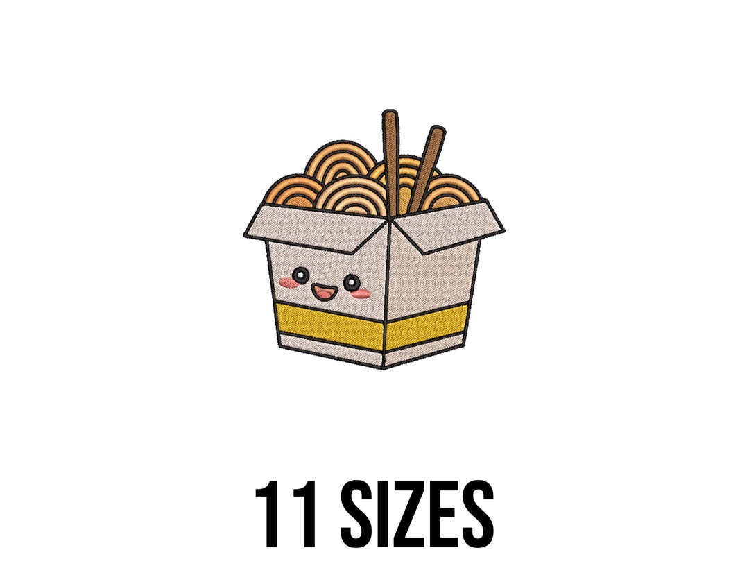 Spaghetti With Chopsticks Embroidery Design - Noodles Takeout ...