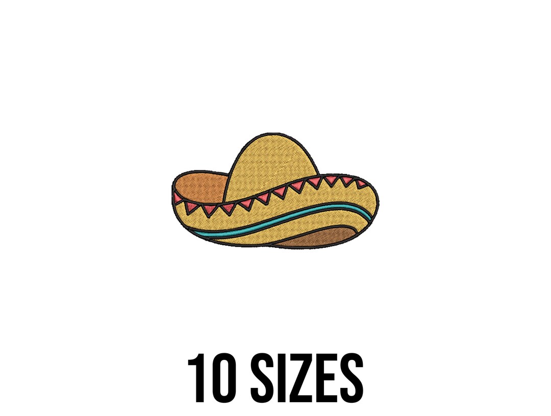 Mexican Sombrero Hat Embroidery Design - Cinco De Mayo Embroidery ...