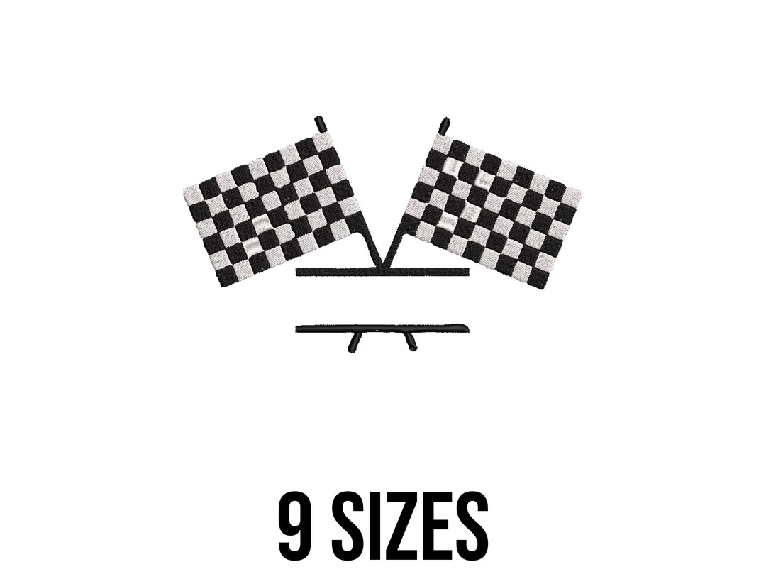 Checkered Flag Embroidery Design- Split Checkered Flag Embroidery ...