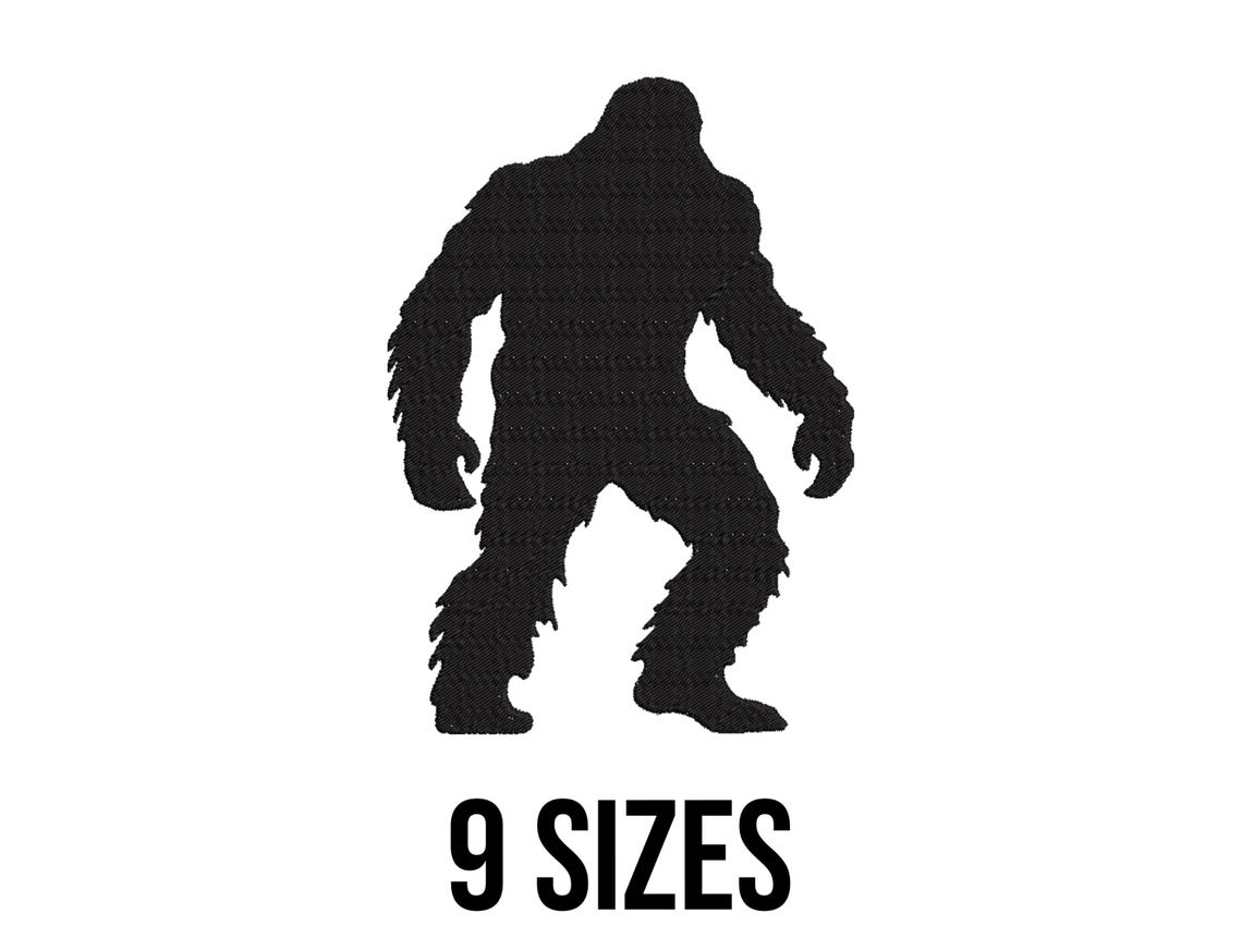 Bigfoot Embroidery Design - Sasquatch Silhouette Embroidery Design ...