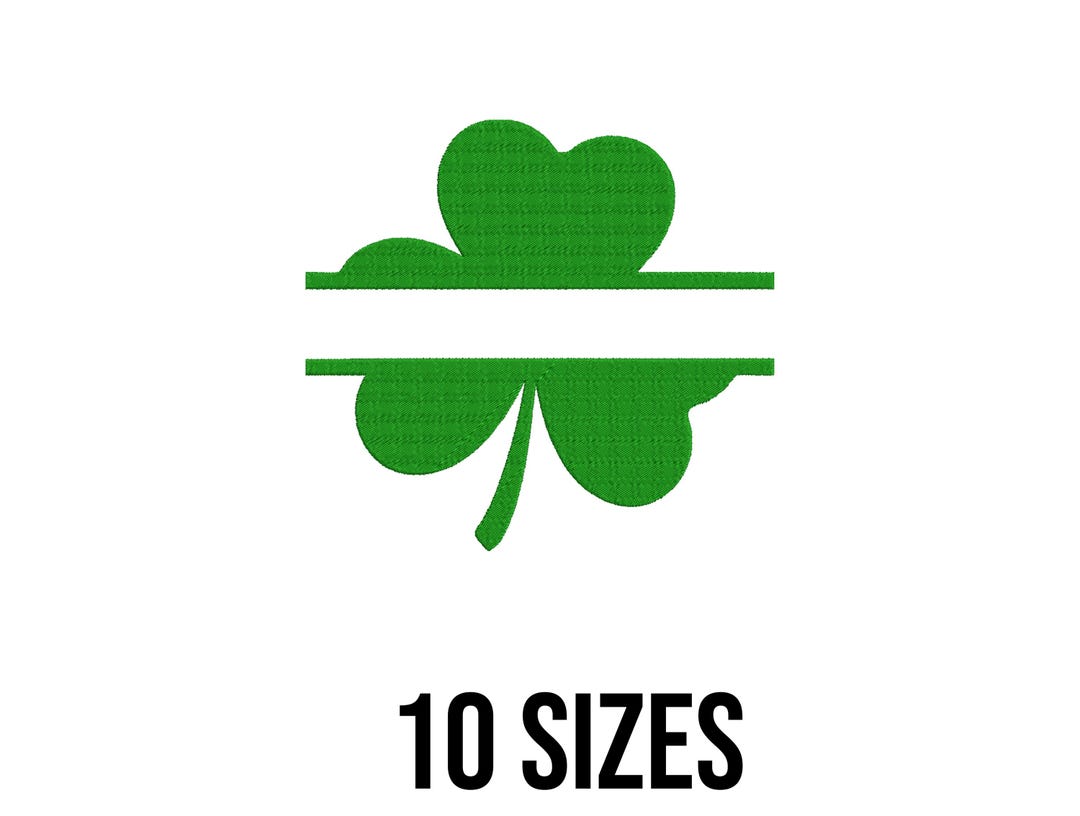 Split Clover Leaf Embroidery Design - Mini Shamrock Monogram Embroidery ...