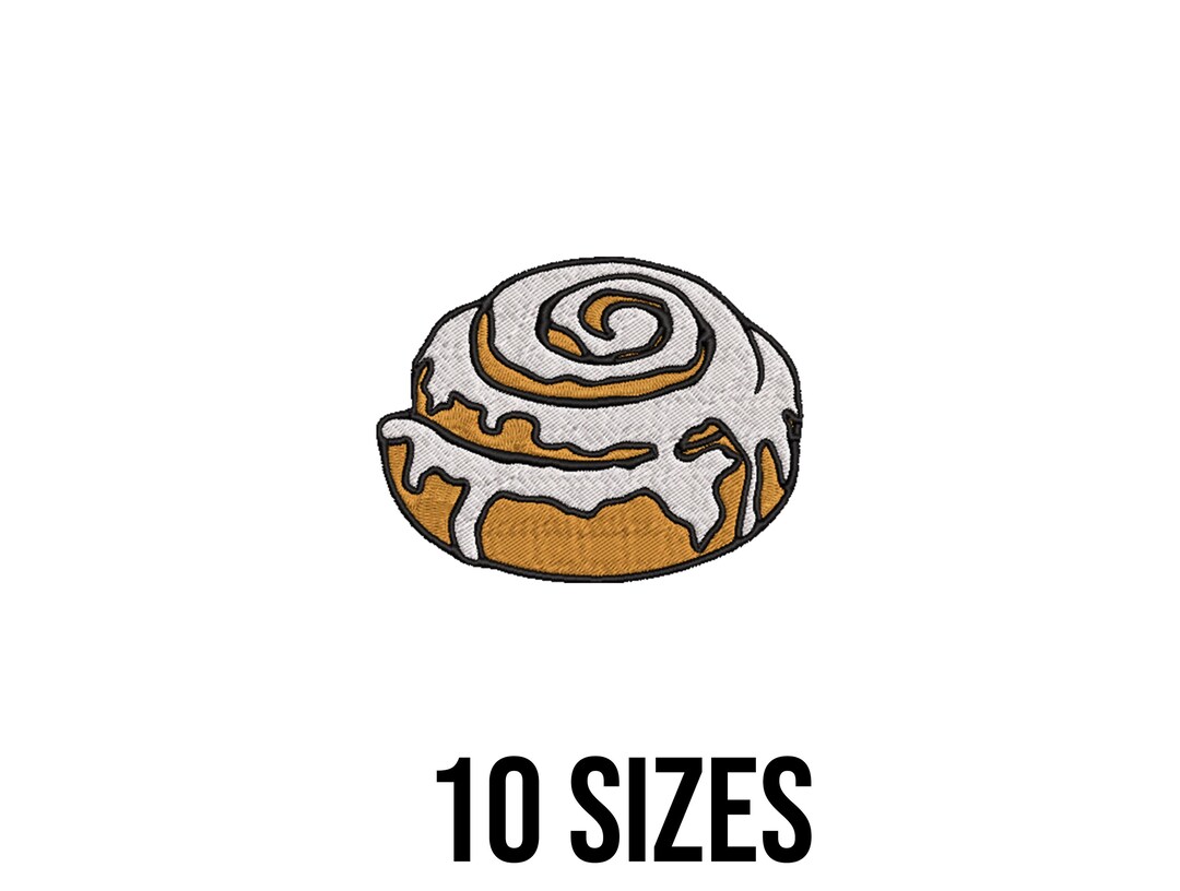 Cinnamon Roll Embroidery Design - Bakery Embroidery Design - Dessert ...