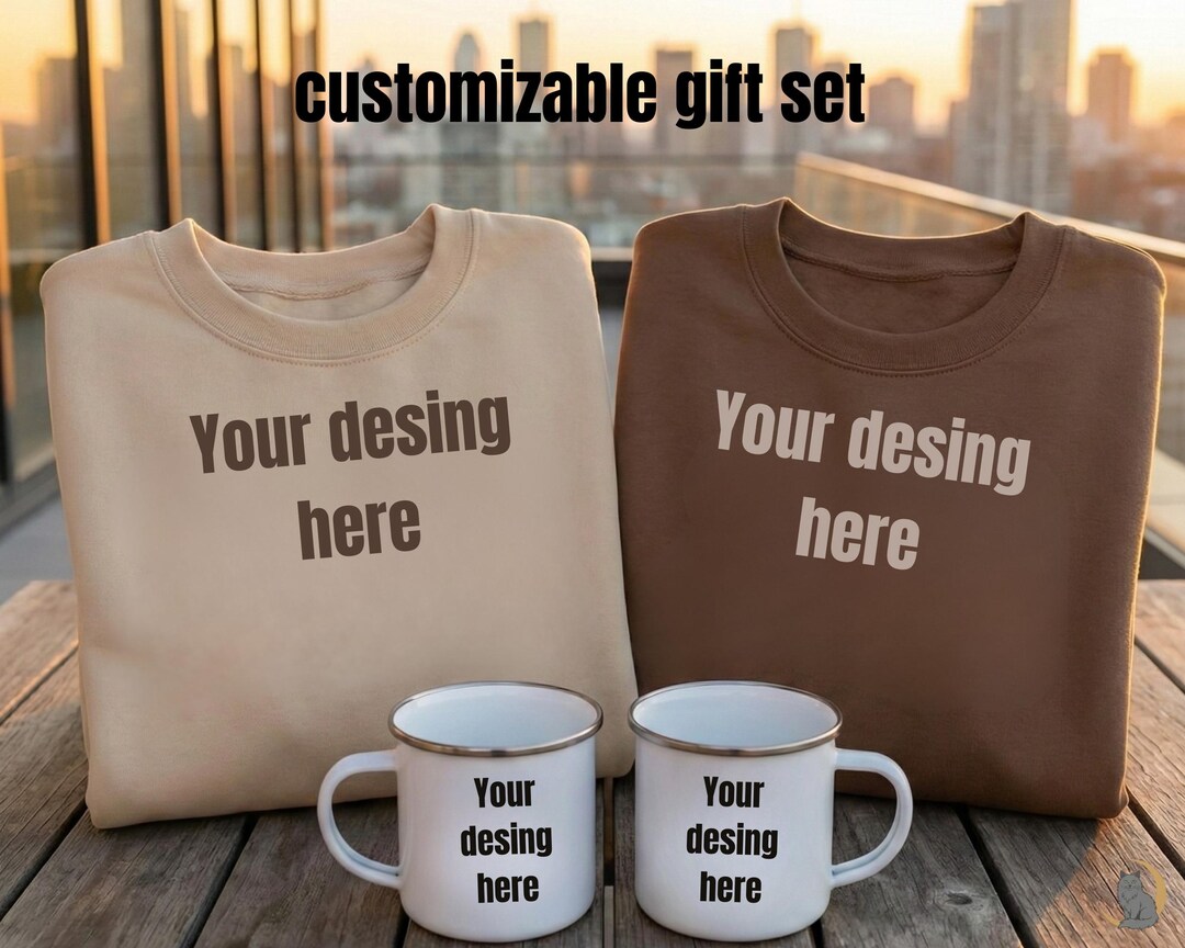 Custom Couple Gift Set: Sweatshirts, Enamel Mugs, Anniversary ...