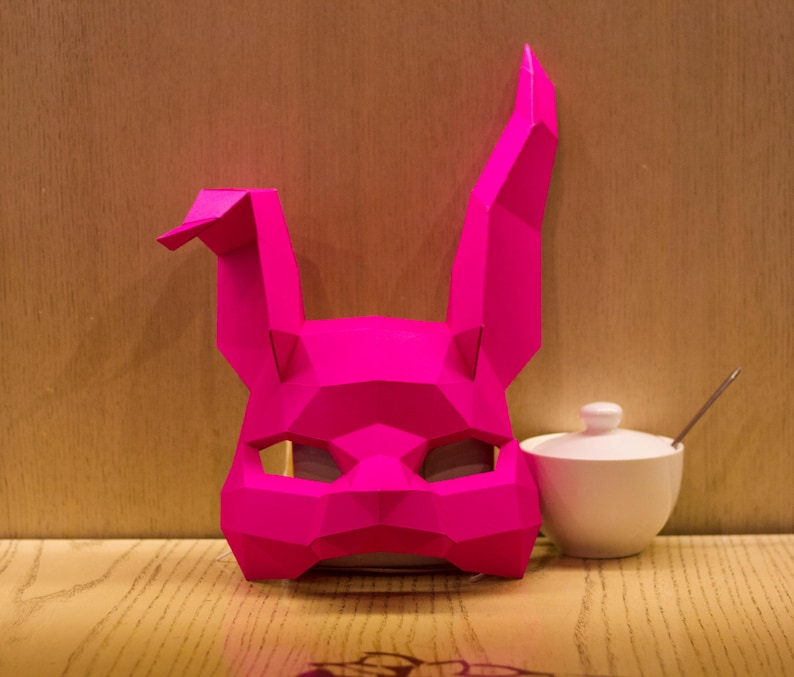 Papercraft 3D RABBIT BUNNY MASK New Halloween Pepakura Carnival Low ...