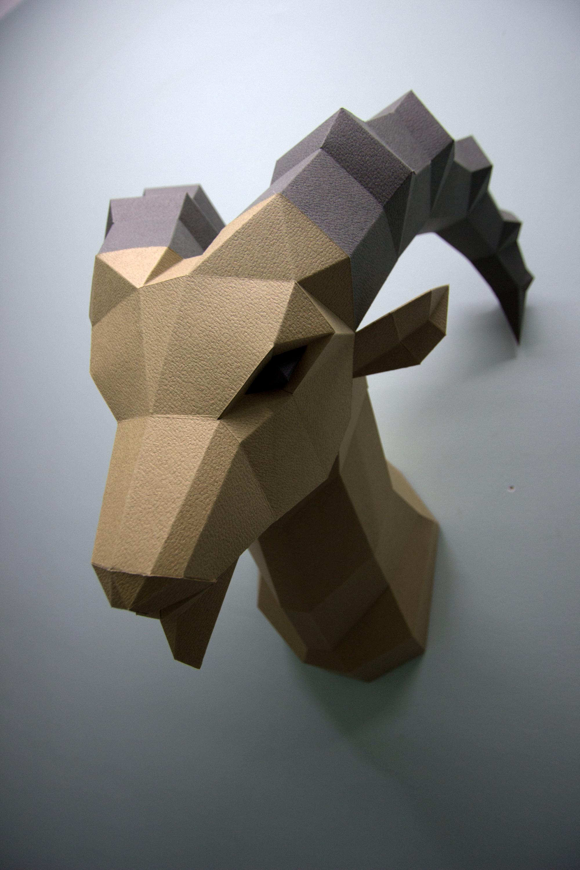 Papercraft 3D CAPRICORN RAM GOAT Pepakura Creatures Paperfreak Low Poly ...