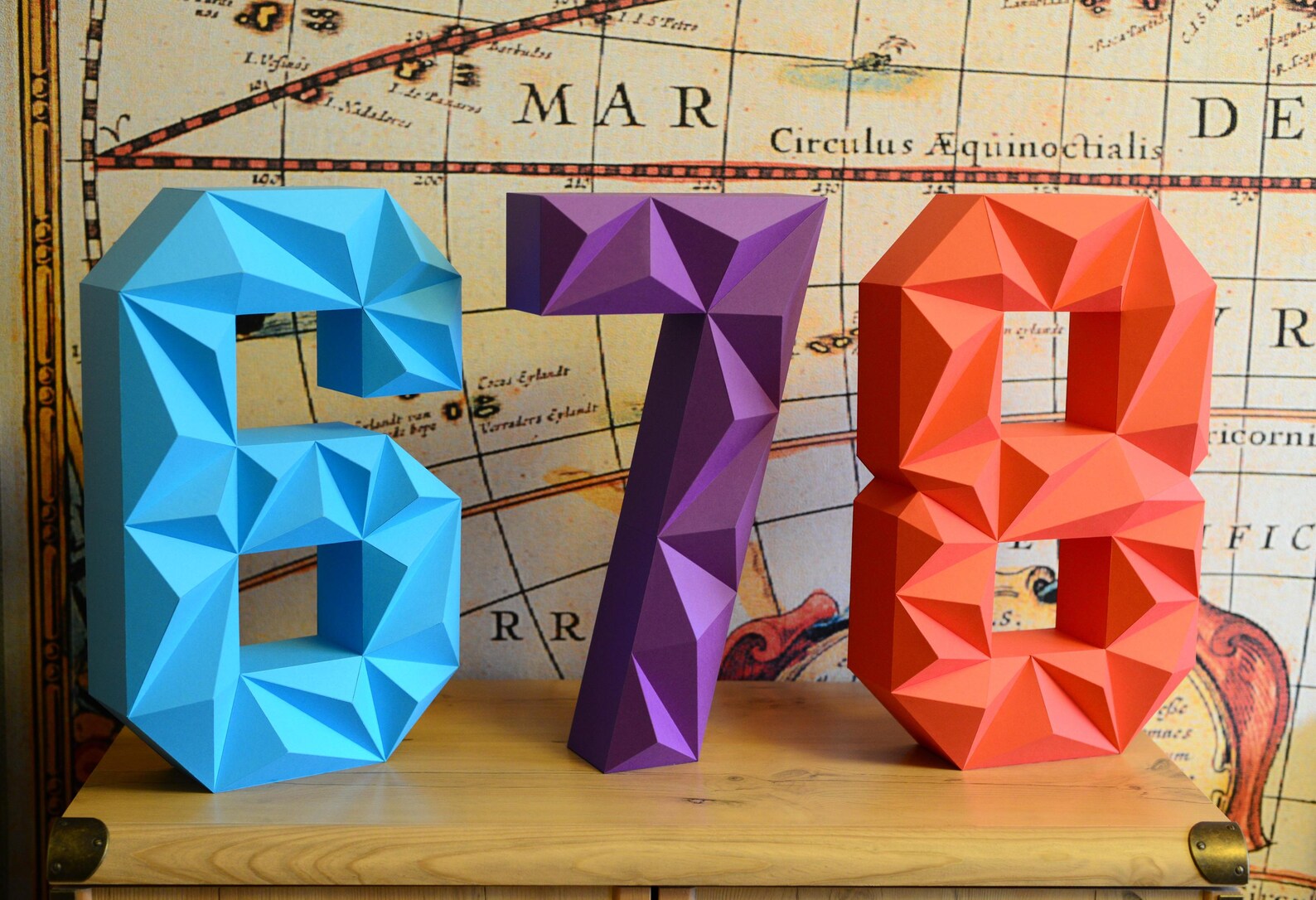 Papercraft 3D EIGHT 8 NUMBER Birthday Party Decor Pepakura Low Poly ...
