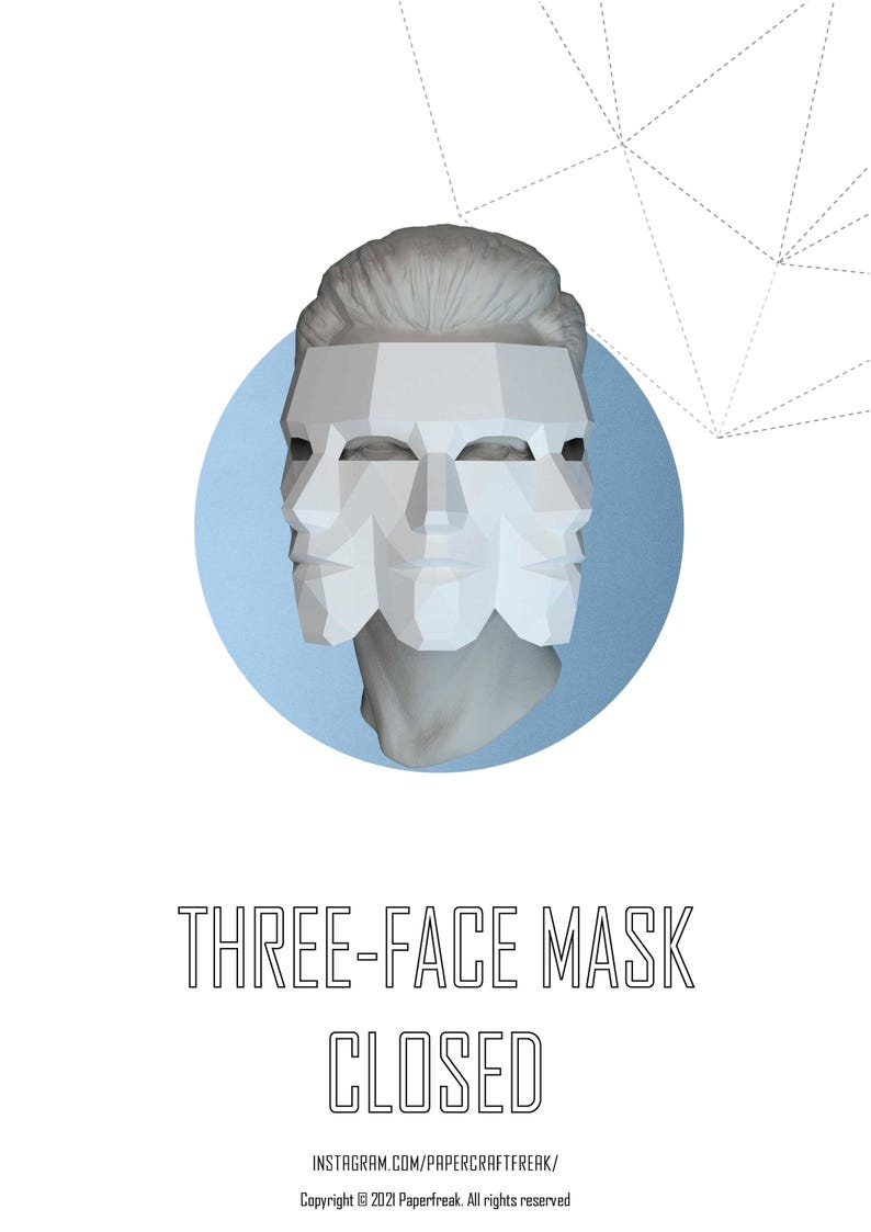 Papercraft 3D TREE FACE MASK Halloween Pepakura Venetian Carnival Low ...