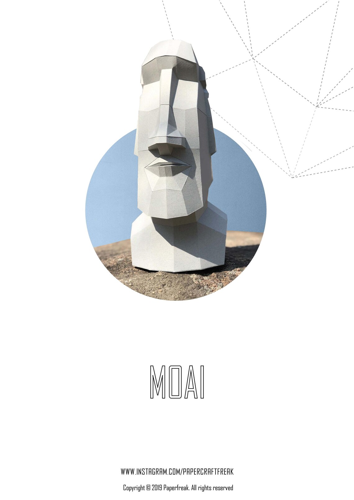 Papercraft 3D MOAI STONE STATUE Rapa Nui Easter Island Pepakura Pdf ...