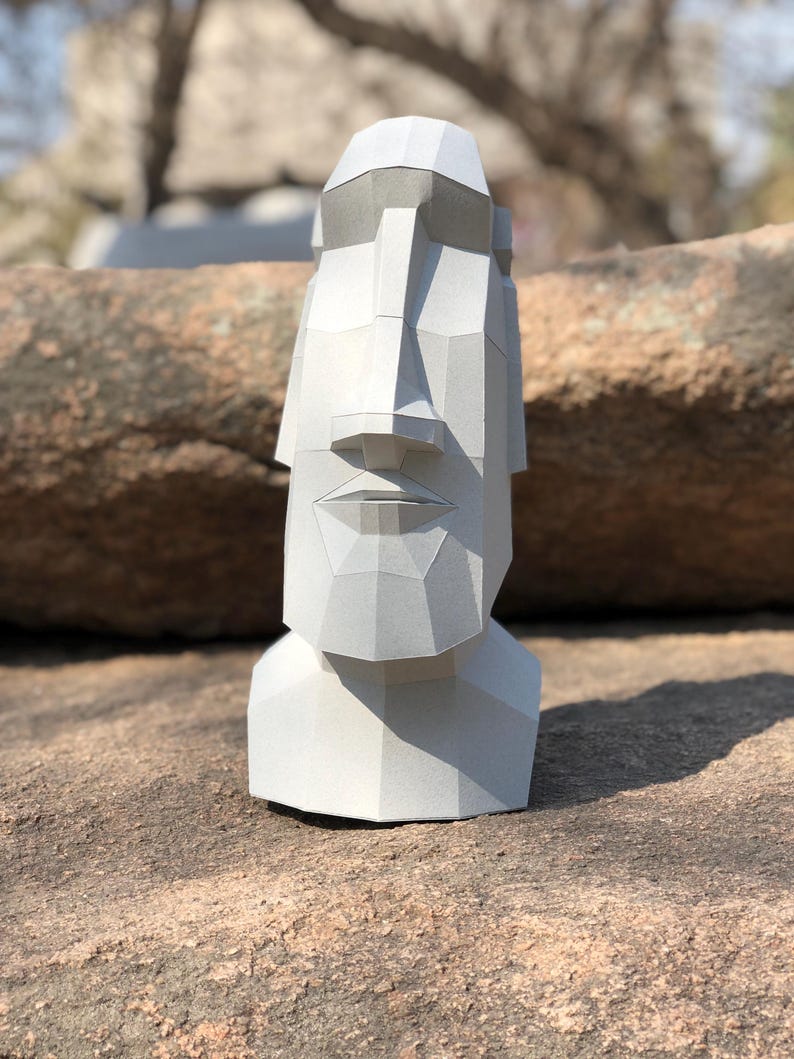 Papercraft 3D MOAI STONE STATUE Rapa Nui Easter Island Pepakura Pdf ...