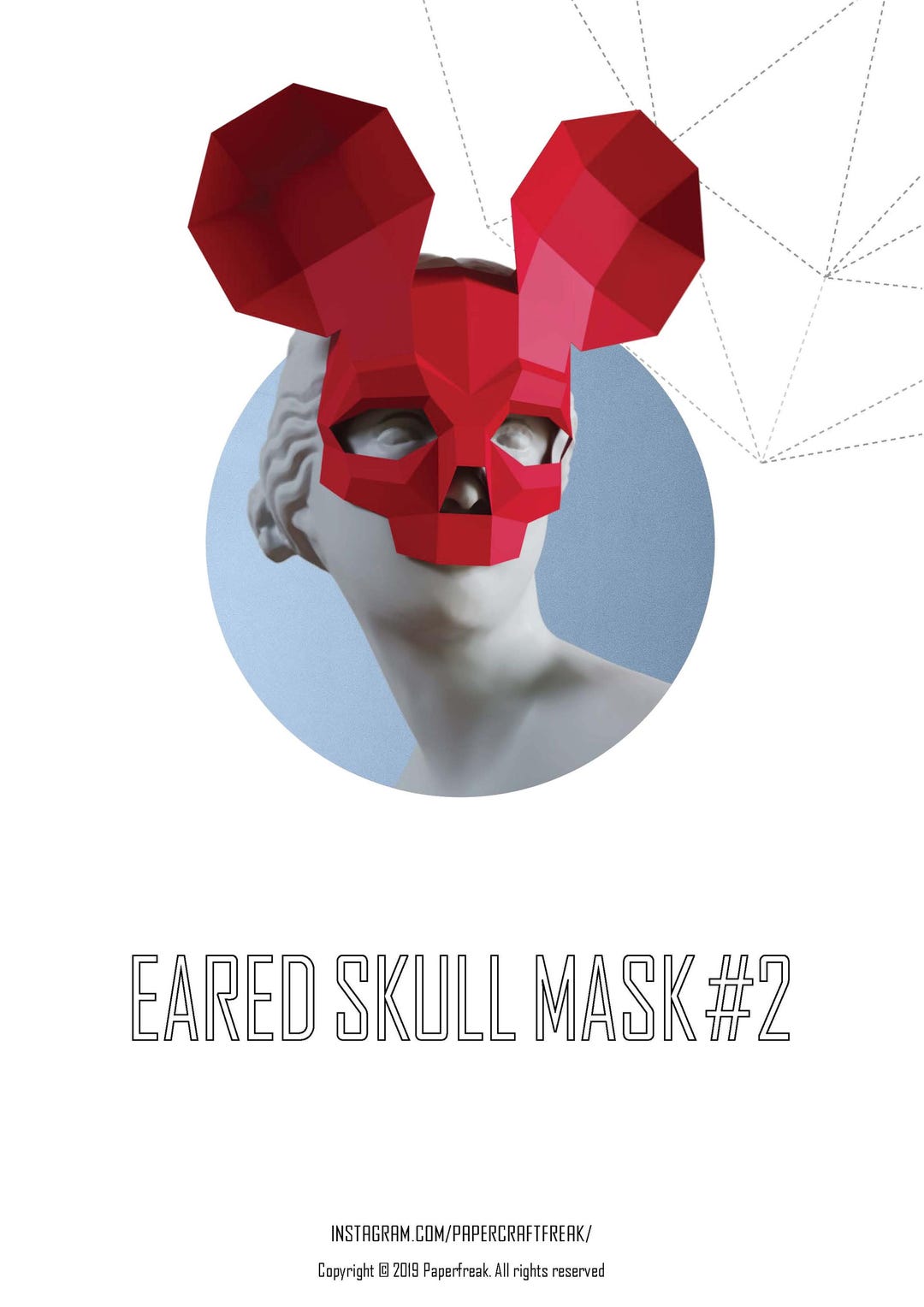 Papercraft 3D MOUSE SKULL Half MASK 4 Halloween Scare Demon Pepakura ...