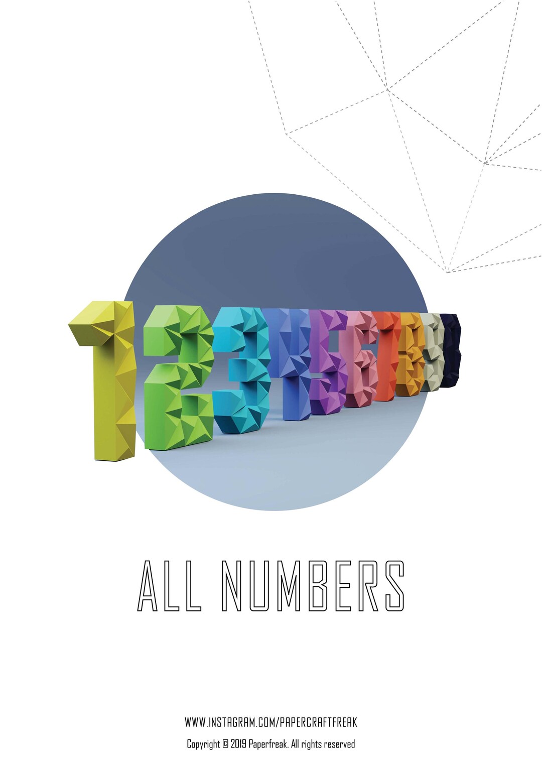 Papercraft 3D ALL NUMBER Birthday Party Decor Pepakura Low Poly Paper ...