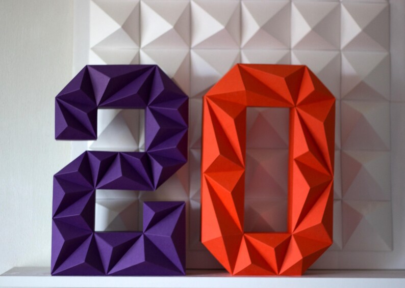 Papercraft 3D ZERO 0 Number Birthday Party Decor Pepakura Low Poly ...