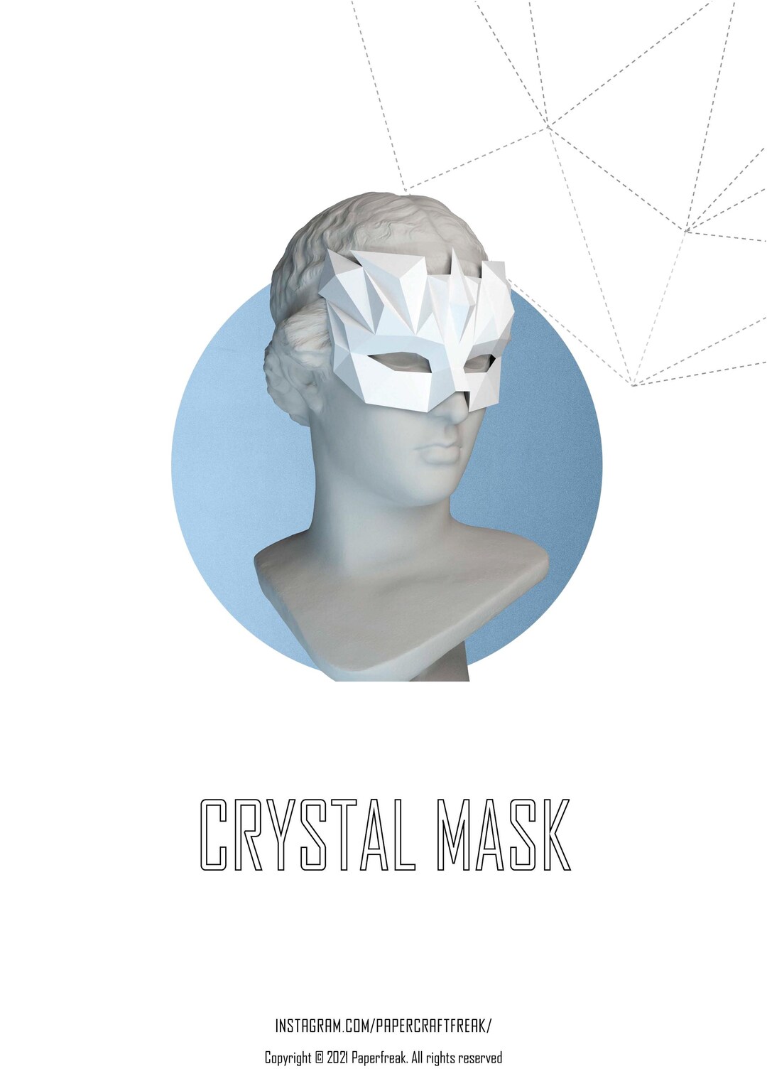 Papercraft 3D CRYSTAL ICE Face MASK Halloween Pepakura Venetian ...