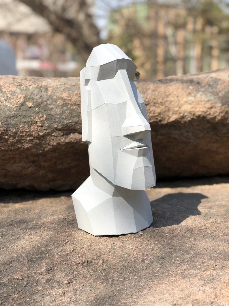 Papercraft 3D MOAI STONE STATUE Rapa Nui Easter Island Pepakura Pdf ...
