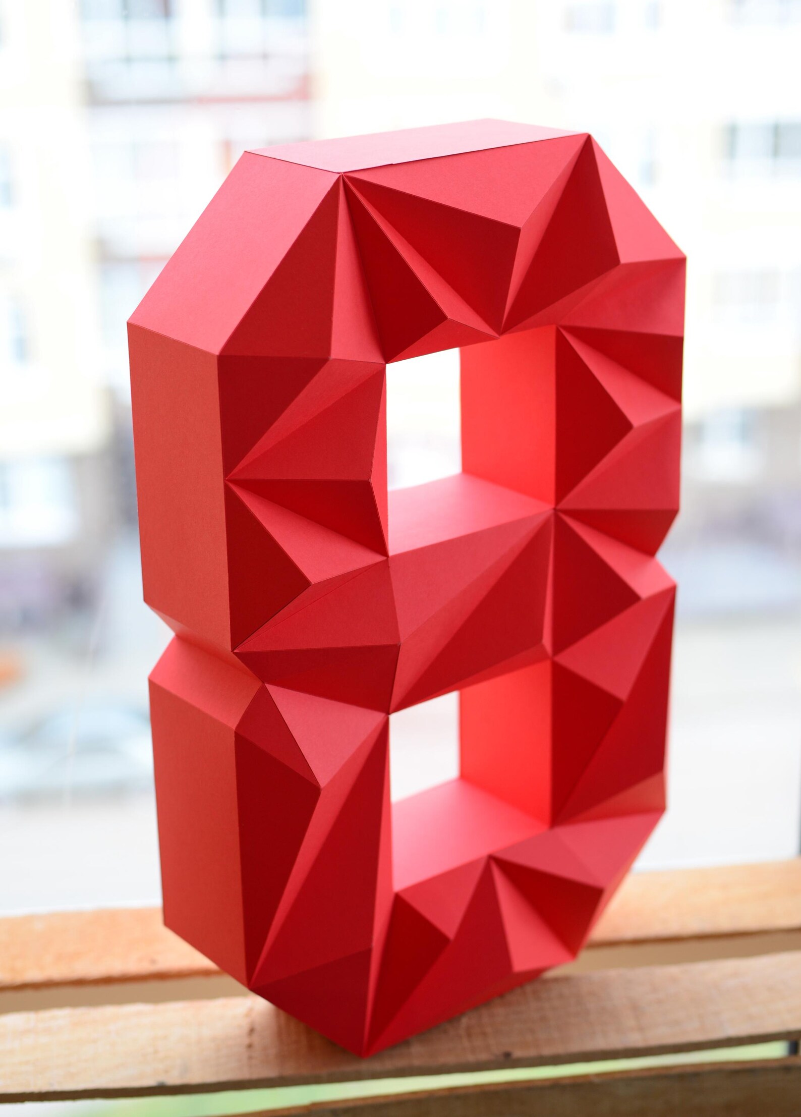 Papercraft 3D EIGHT 8 NUMBER Birthday Party Decor Pepakura Low Poly ...