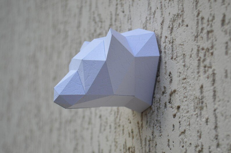 Papercraft 3D SIMPLE BEAR HEAD Pepakura Pdf Template Low Polygonal ...