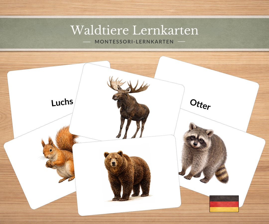 Forest Animals | Montessori Printable Flashcards | A5 Picture Cards ...