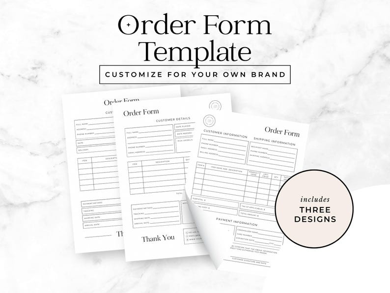 Order Form Template Editable in Canva for Online Business Shop Product ...