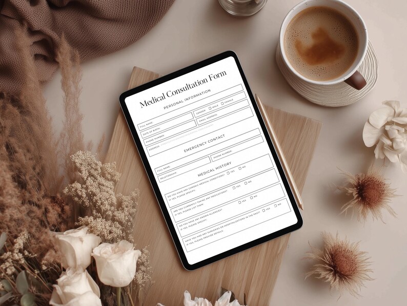 Medical Consultation Form Editable Canva Template Patient Intake Form ...