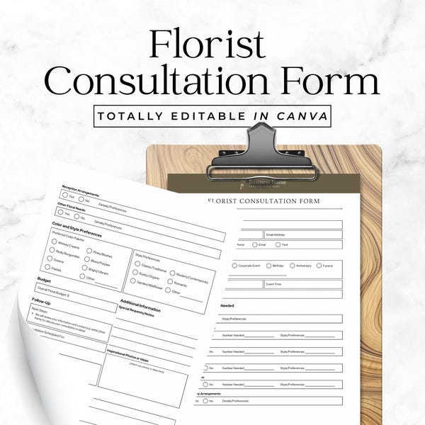 Florist Form - Etsy