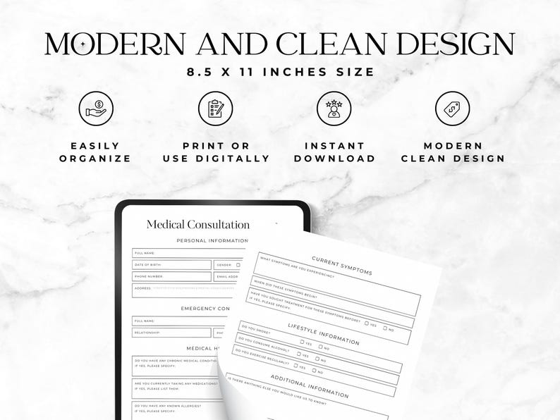 Medical Consultation Form Editable Canva Template Patient Intake Form ...