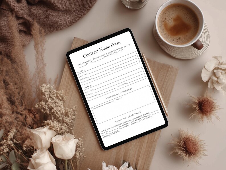 Printable Contract Form and Checklist for Client Agreement Editable ...