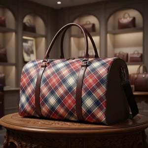 Plaid Duffle Bag: Classic Tartan Canvas Weekender - Etsy