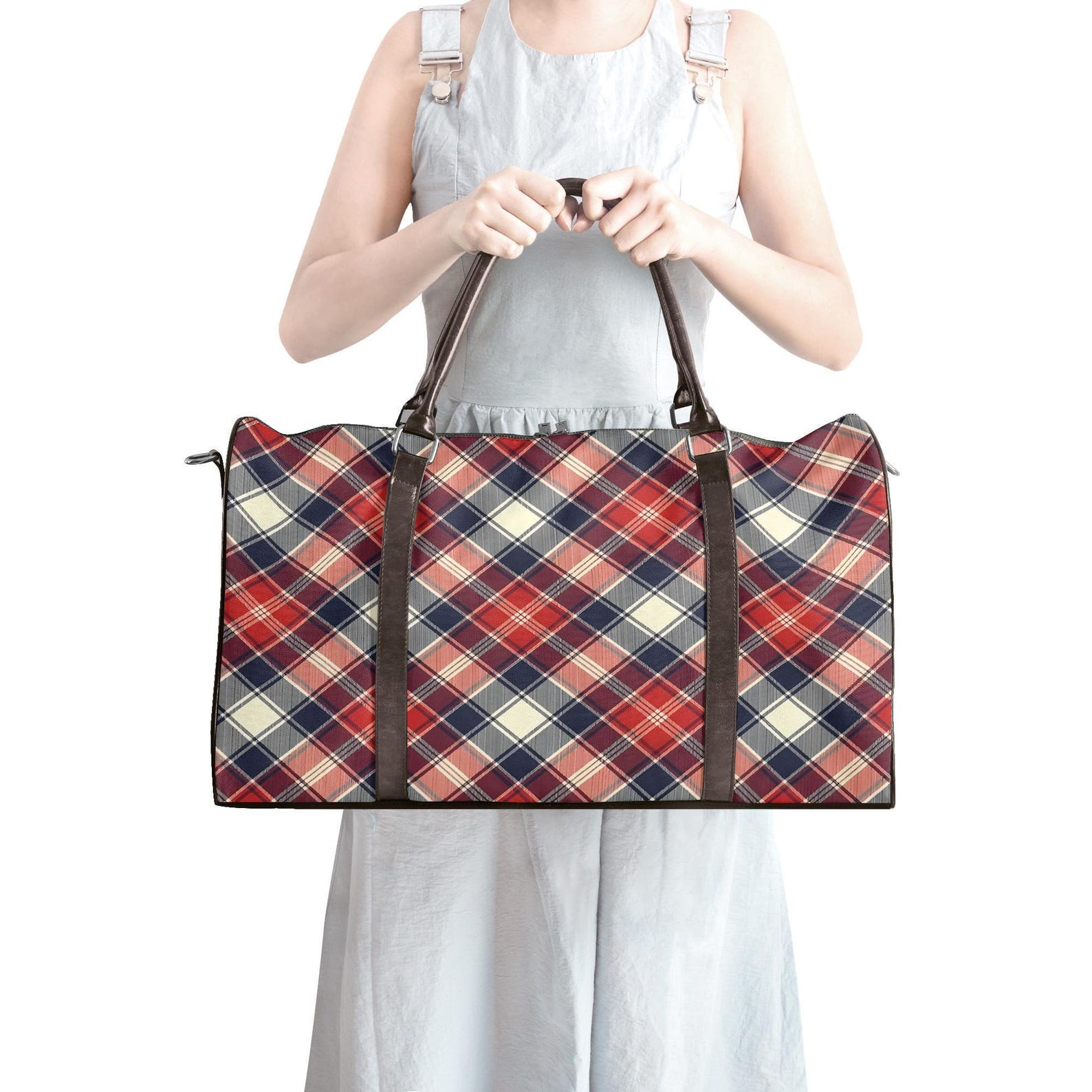 Plaid Duffle Bag: Classic Tartan Canvas Weekender - Etsy