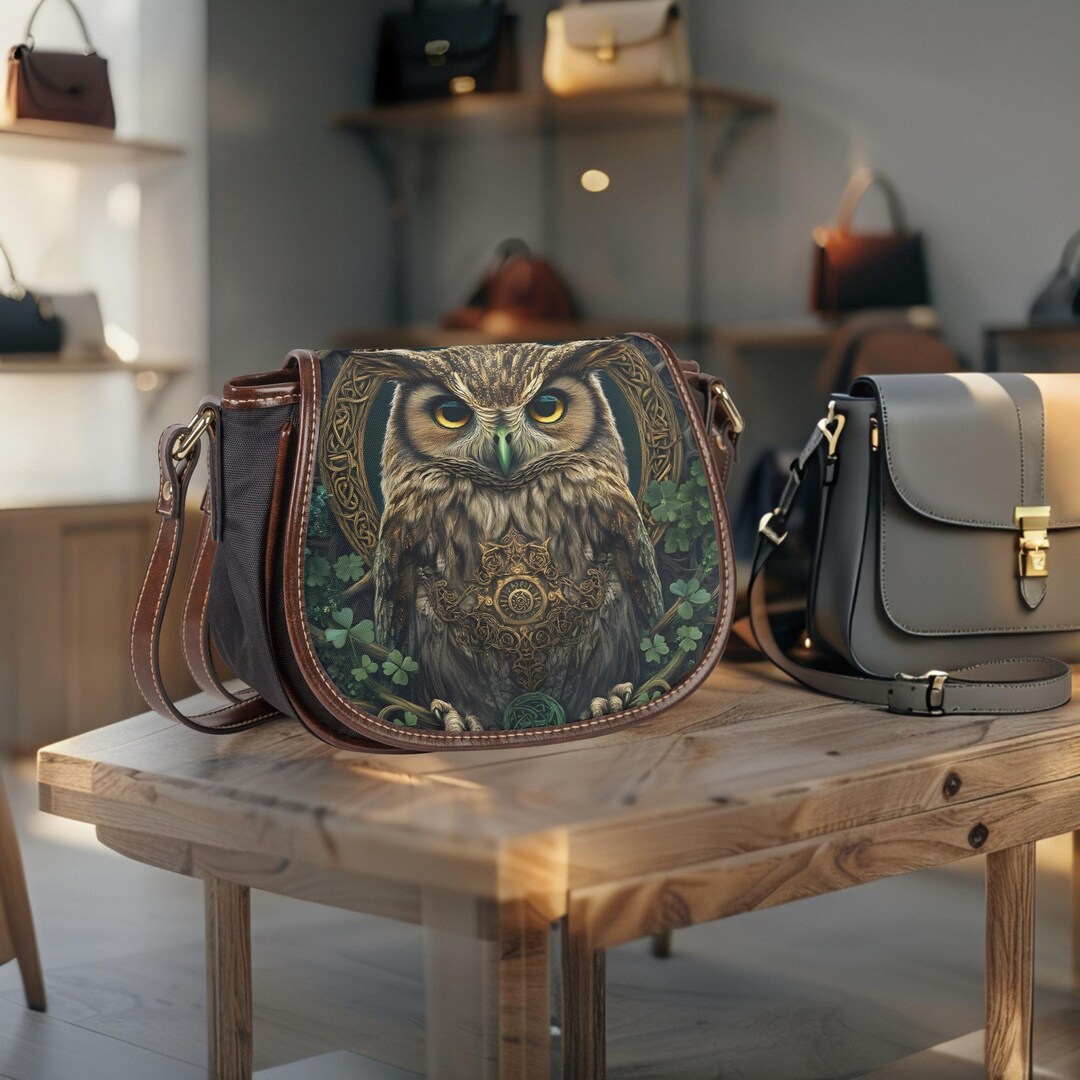 Celtic Owl Crossbody Bag - Boho Forest Print Purse - Etsy