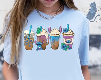 Stitch Drinks Tshirt - Etsy