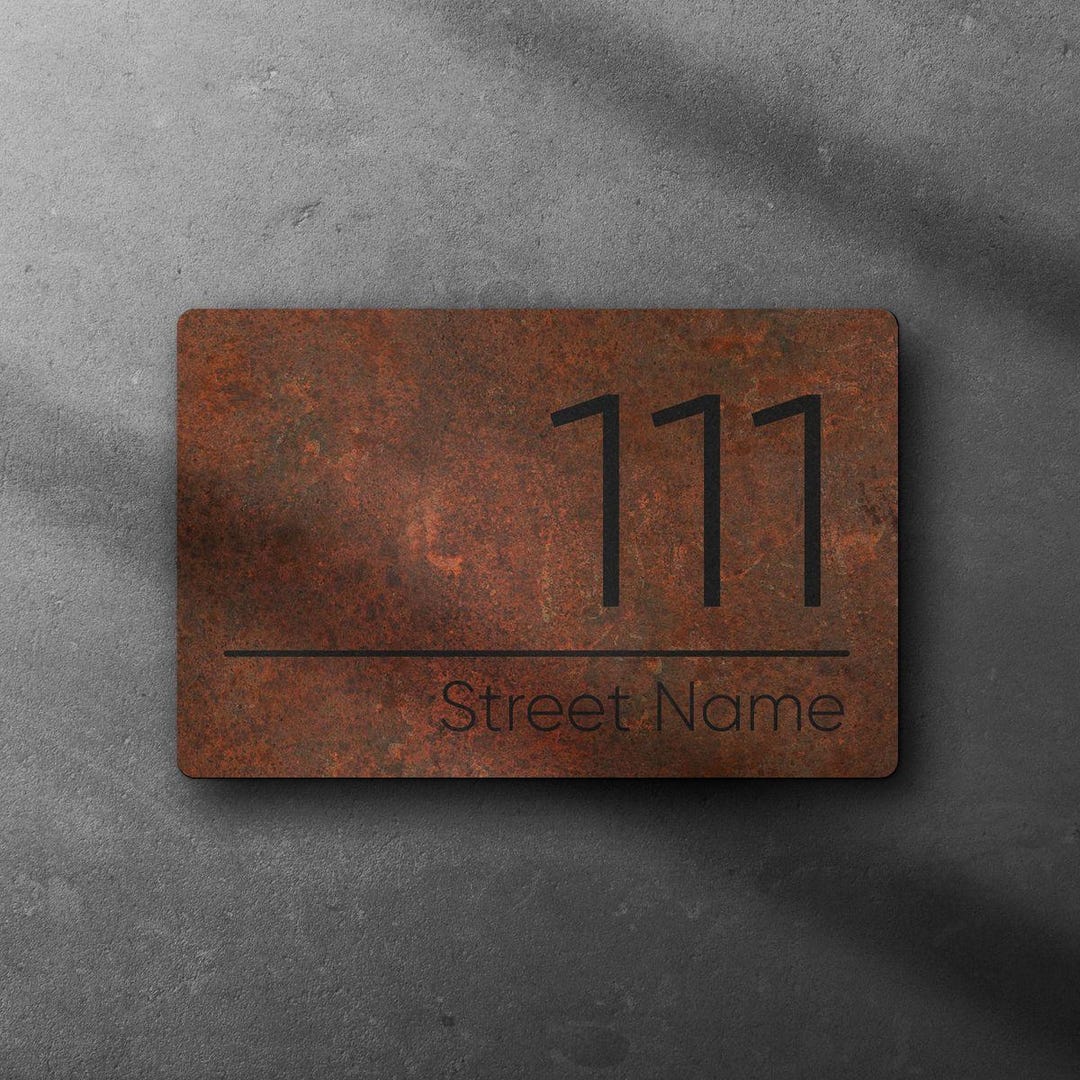 Custom Corten Steel House Number Sign – Modern Address Plaque - Etsy