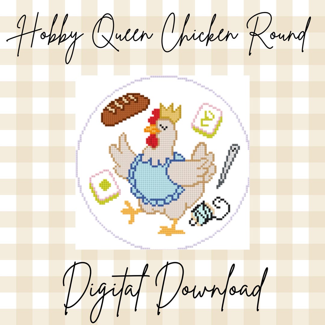 Hobby Chicken Needlepoint Round Chart | Mahjong Baking Needlepoint ...