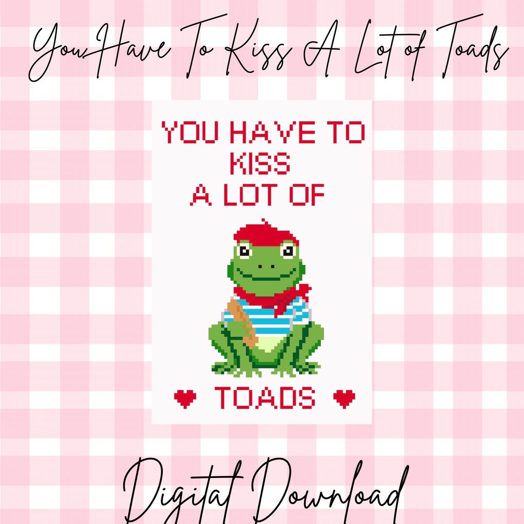 You Have to Kiss a Lot of Toads Needlepoint Pattern | French Toad Beret ...