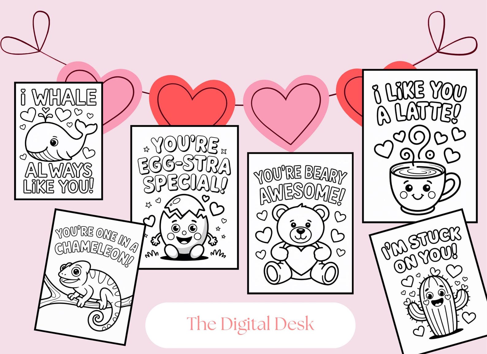 Printable Kids Valentines Coloring Cards | Classroom Valentines Day ...