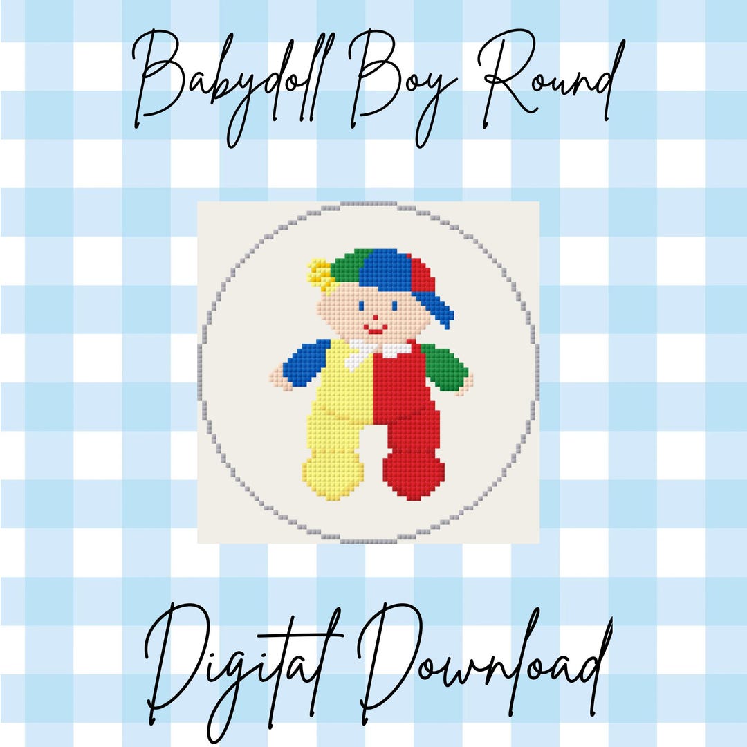 Nursery Needlepoint Chart | Boy Babydoll Nursery Decor | Cross Stitch ...