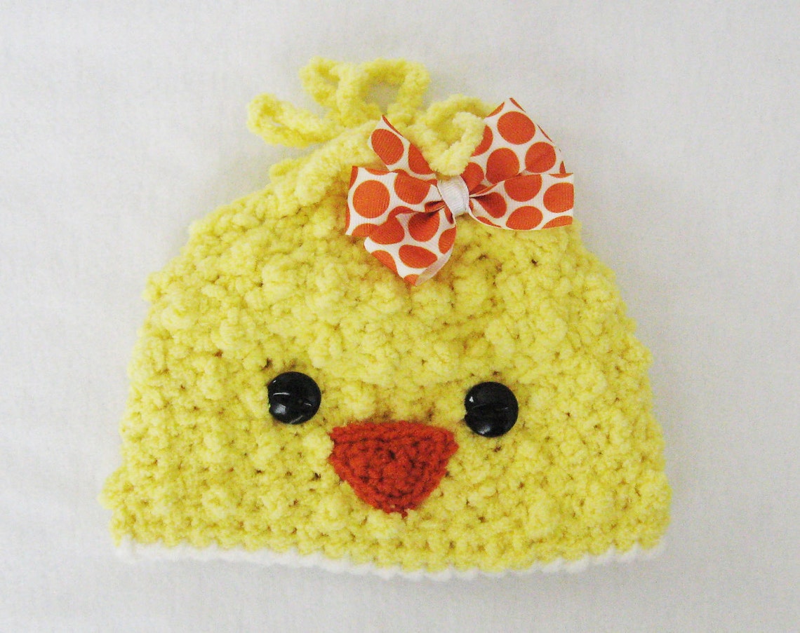 CROCHET PATTERN Spring Chick Beanie With BONUS Hairbow - Etsy