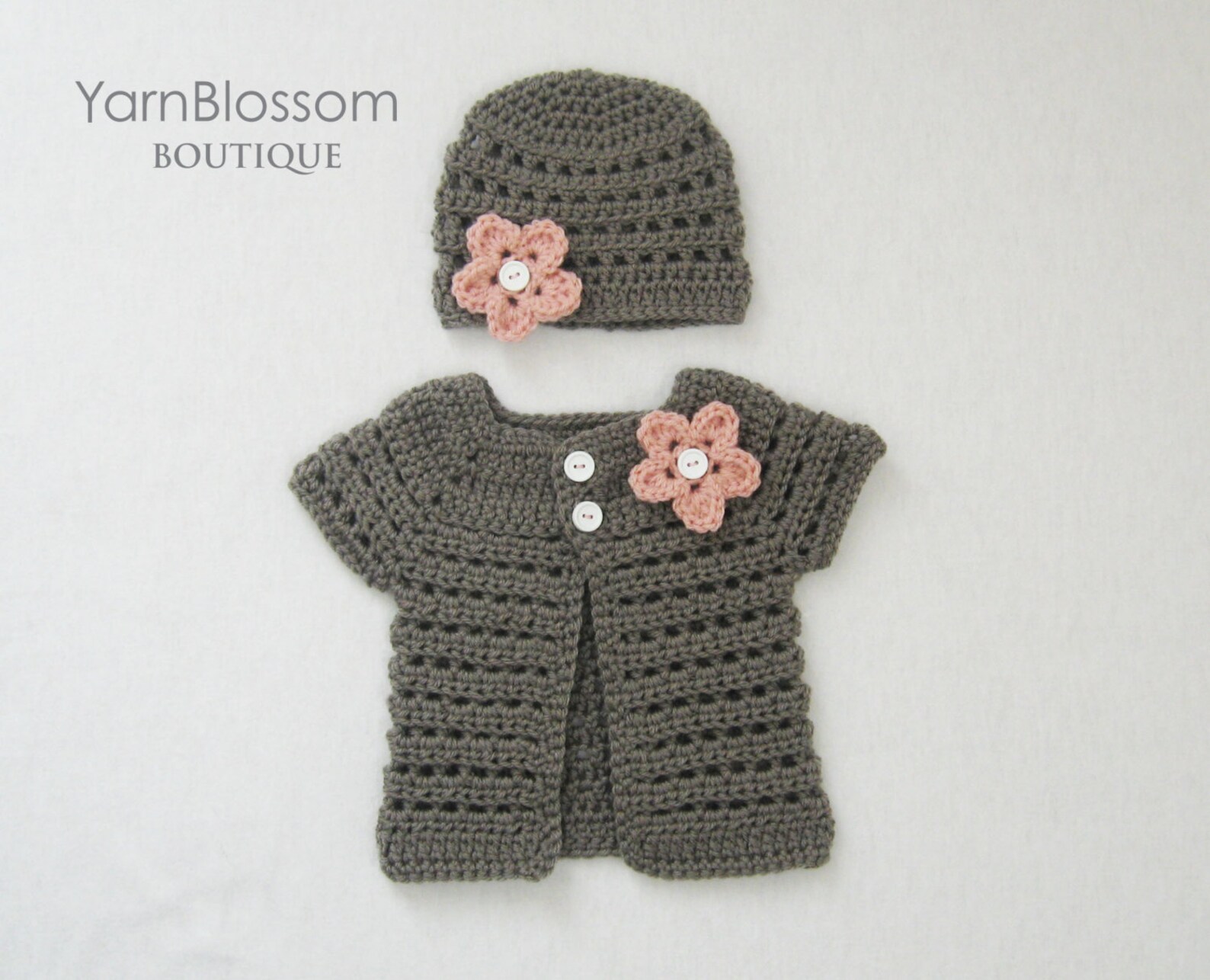 CROCHET PATTERN - Mini Miss Cardigan & Beanie - Baby Sweater Baby Girl ...