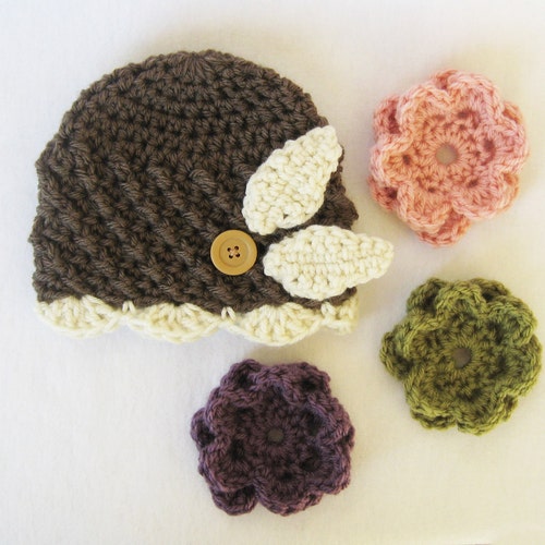 CROCHET PATTERN Interchangeable Beanie & Flowers 5 Sizes - Etsy