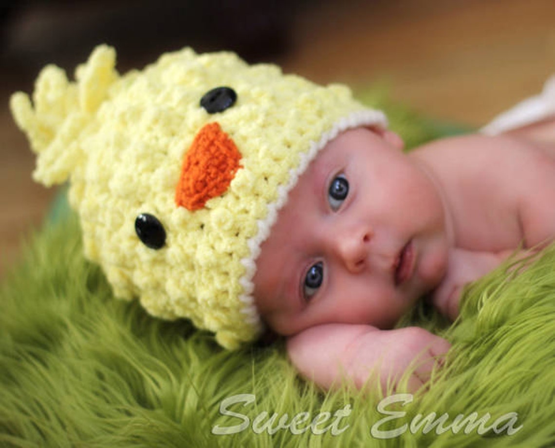 CROCHET PATTERN Spring Chick Beanie With BONUS Hairbow - Etsy